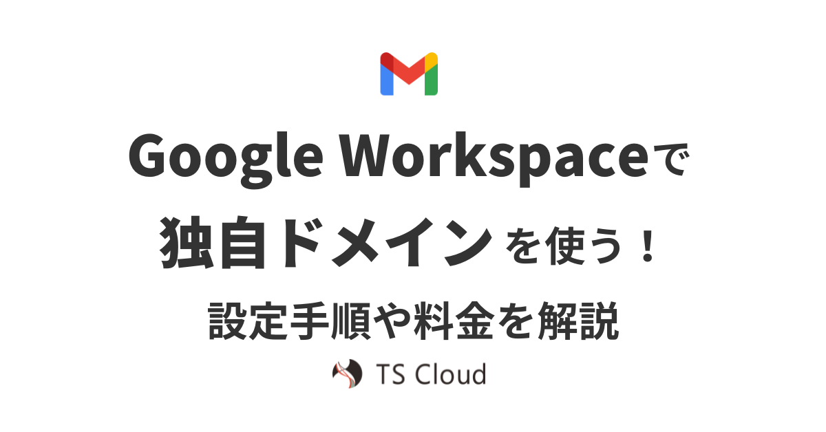 Google Workspace で独自ドメインを使う！設定手順や料金を解説 - 株式会社TSクラウド